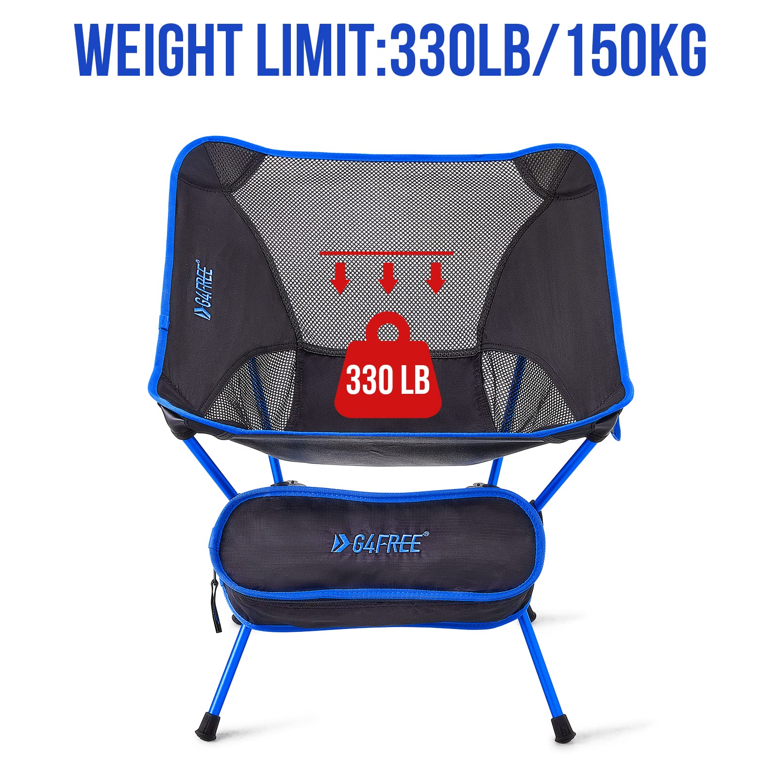 G4Free 2Pcs Folding Camping Chairs Portable Camping Table with Aluminum Table