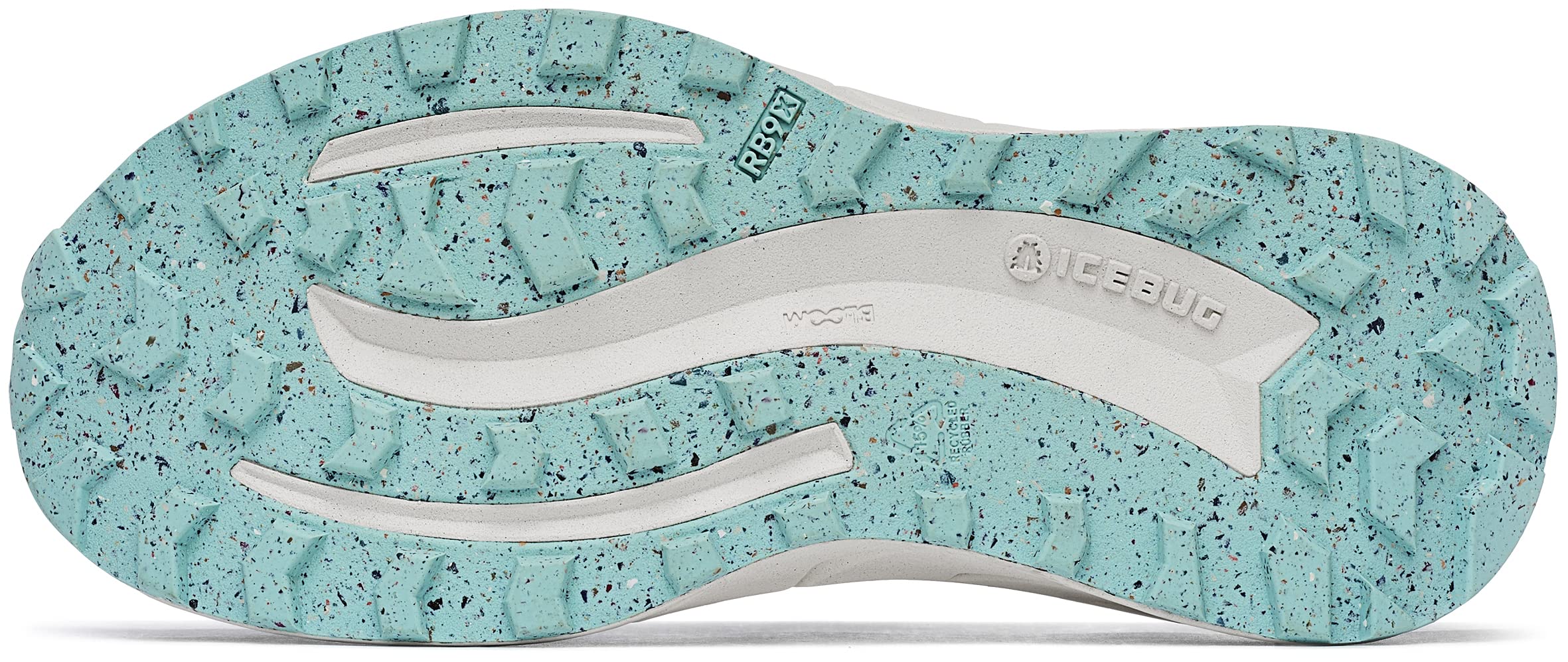 Icebug Womens Arcus RB9X Road Running Shoe with Traction Sole, Aqua/Aruba, L07.5
