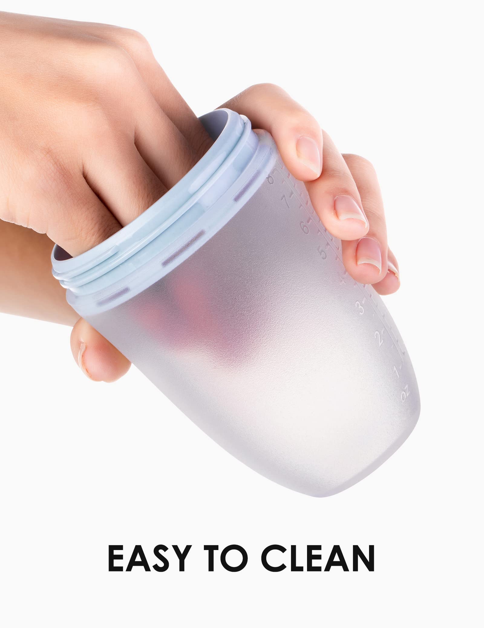 HOFISH Silicone Baby Bottle, Anti-Colic, Natural Feel, Easy to Clean Blue, 5 Ounce for 0-6m