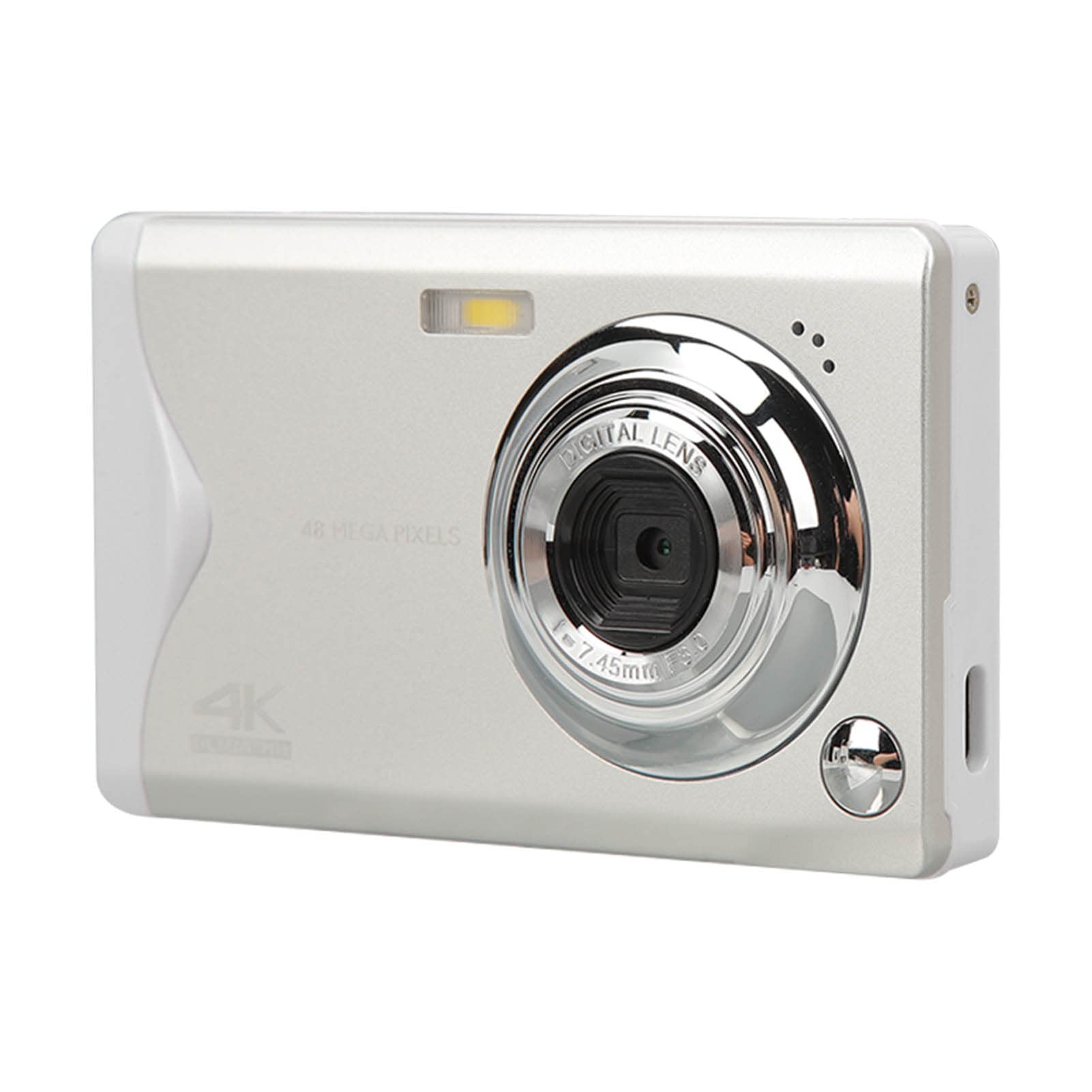 HD 4K Digital Camera for YouTube, 48MP 16X Zoom Vlogging Camera Anti Shaking Small Compact Camera with Wide Angle Lens & Fill Light & Flip Screen for Photography and Video (White)
