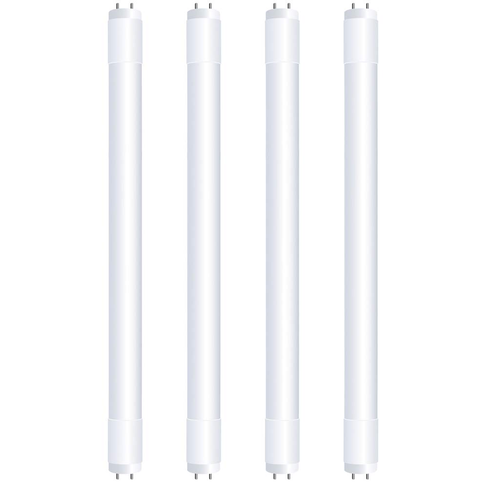 Feit Electric T24/830/LEDG2/4 20 Watt Equivalent (8 W) 800 Lumen Plug and Play T8 / T12 LED Linear Tube Light Bulb, 2' L x 1" D, 3000K Warm White, 4 Piece