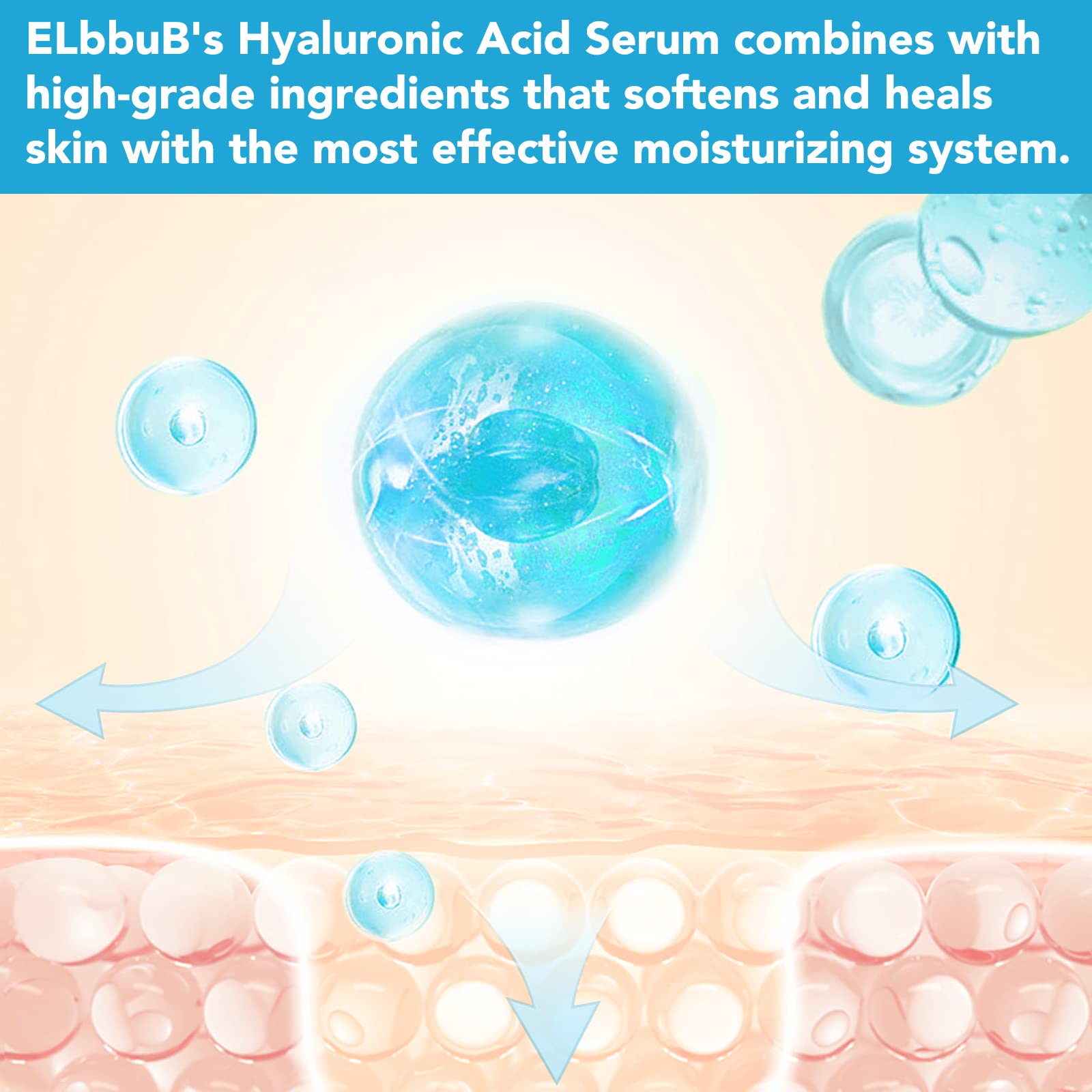 Hyaluronic Acid Serum -Anti-Aging, Moisturizing Wrinkle Serum for Erasing Fine Lines and Wrinkles Soft Hydrating Easy Absorption Anti Aging Serum 30ml * 2