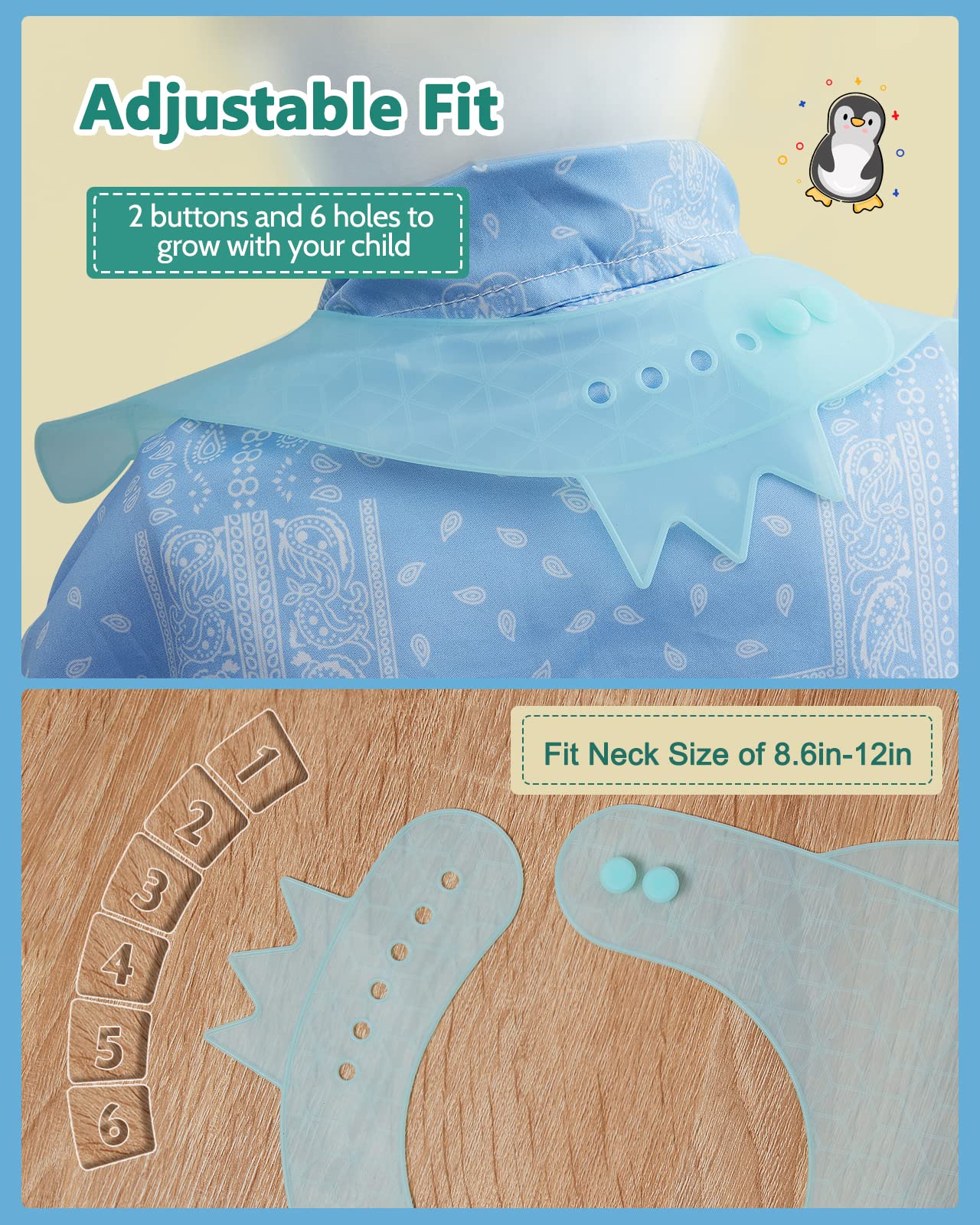 Lictin Silicone Bibs for Babies and Toddlers - 3 Pack Ultra-Thin Lightweight Silicone Baby Bibs for Boy and Girl, Unisex, Waterproof Feeding Bibs Adjustable Soft (6-36 Months)