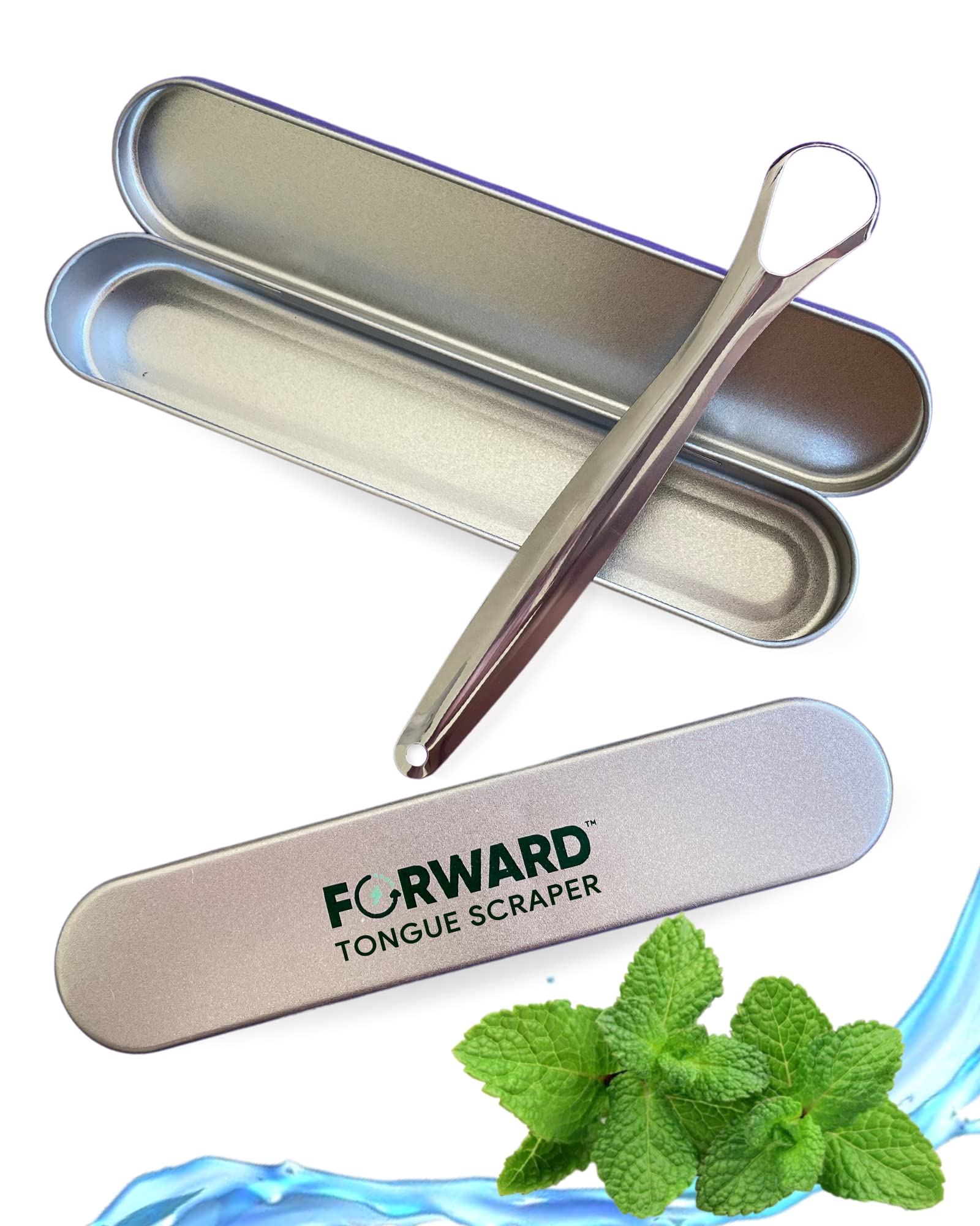 Tongue Scraper for Adults - Oral Care Tool to Remove Plaque, Fight Bad Breath and Enhance Teeth Care, Ergonomic Handle for Better Hygiene also for Kids, Comes With Storage Box, Easy Use, Sterilizable