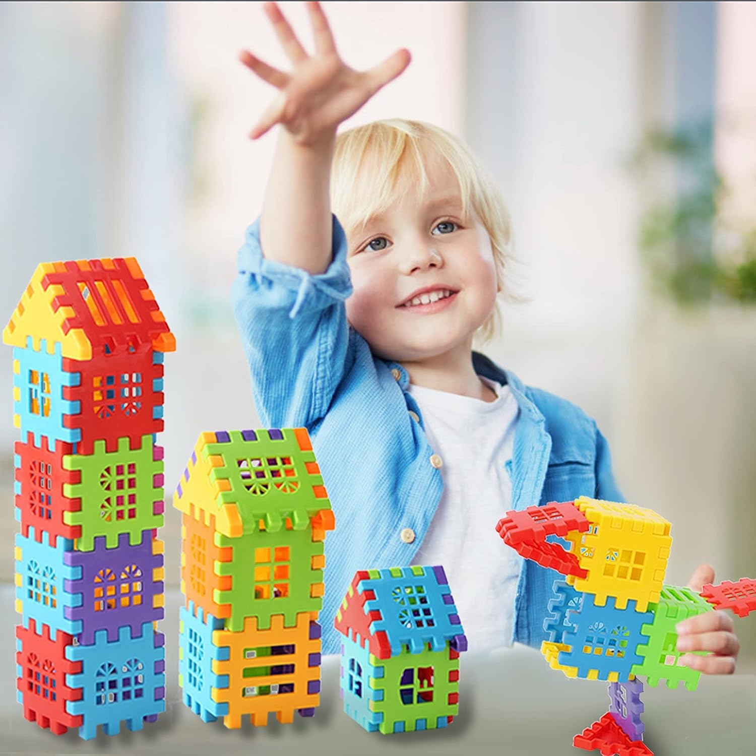 Interlocking Building Blocks – 70-Piece Kids for Toddlers and Kids – Fun and Educational Toy Building Set for Skill Development, Educational Conventional Toys Gift for Boys Girls37