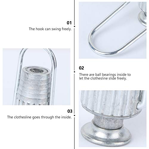 TOPBATHY Clothesline Tightener Sunline Line Tight Grips Tools Aluminium for Pulleys and Fixed Clothes Lines Household Laundry Supplies 2pcs