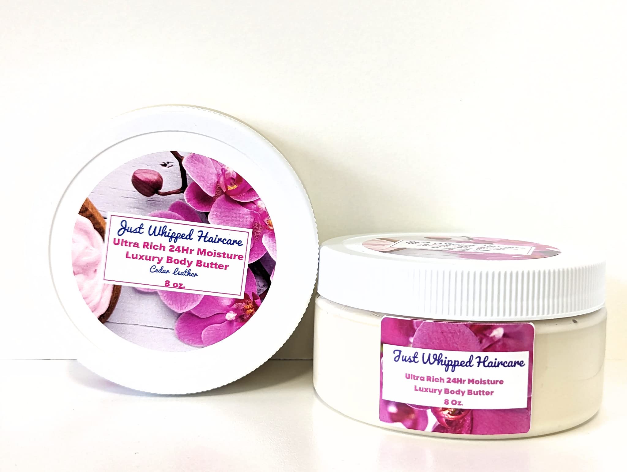 Just Whipped Haircare|Ultra Rich 24 Hr Luxury Body Butter-8 Oz.| Moisturizing| Free of Parabens, Sulfates, Silicones, Pthylates (Cedar Leather)