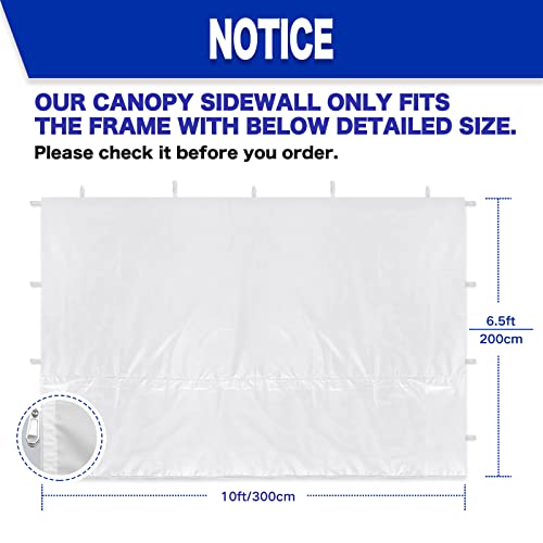 Fanpat Instant Canopy Tent Sidewalls for 10x10 Pop Up Canopy Waterproof,99% UV Protection,3 Piece Sidewalls, White(3PCS Sidewall Only, Canopy Tent NOT Included)