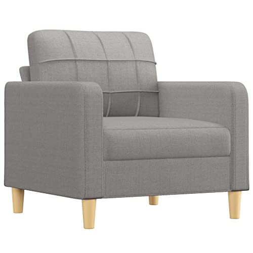 Youuihom Sofa Chair Light Gray 23.6" Fabric Living Room Sofa with armrests with seat Cushion Single Sofa Living Room Furniture Suitable for Living Room, Bedroom, Apartment