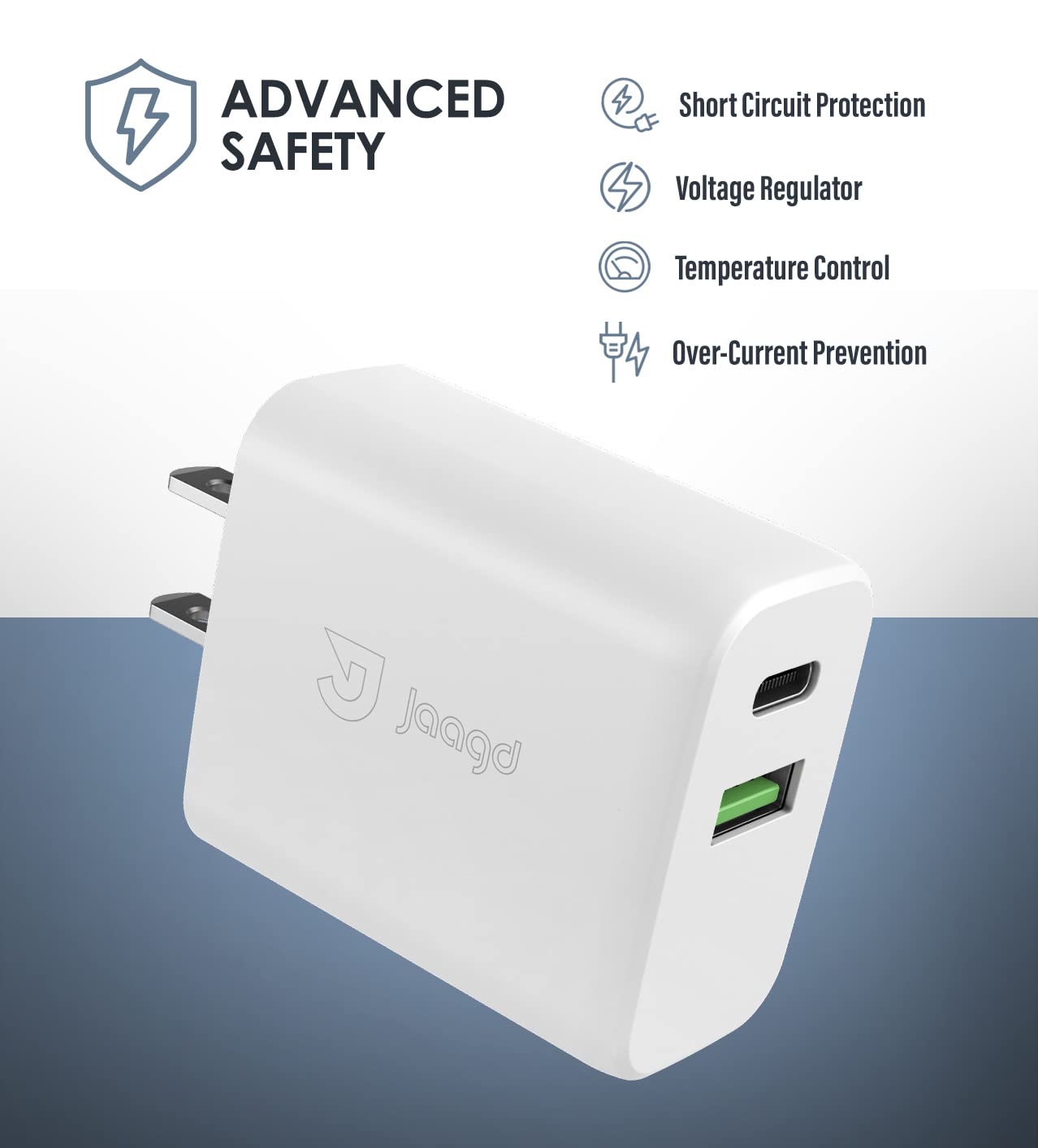 Jaagd 20W Charger for iPhone and iPad, USB C and USB Dual Wall Charger Set with Type-C Lightning Cable Compatible with iPhone 14/13/13 Pro/13 Pro max/iPhone 12/12 Pro max/X and More