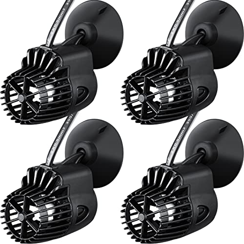 Zhengmy 4 Pcs 800 GPH Aquarium Circulation Pump with Magnetic Suction Base 360 Degree Rotating Wave Maker Submersible Powerhead Wavemaker for 20 - 100 Gal Freshwater Saltwater Fish Tank