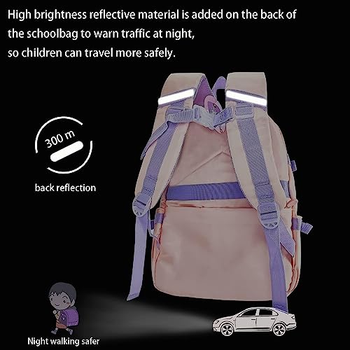 Stylifeo Bunny Backpack for Girls Cute Backpack Kawaii School Bookbag for Kindergarten Preschool Elementary(Purple for girl grades 1-3)