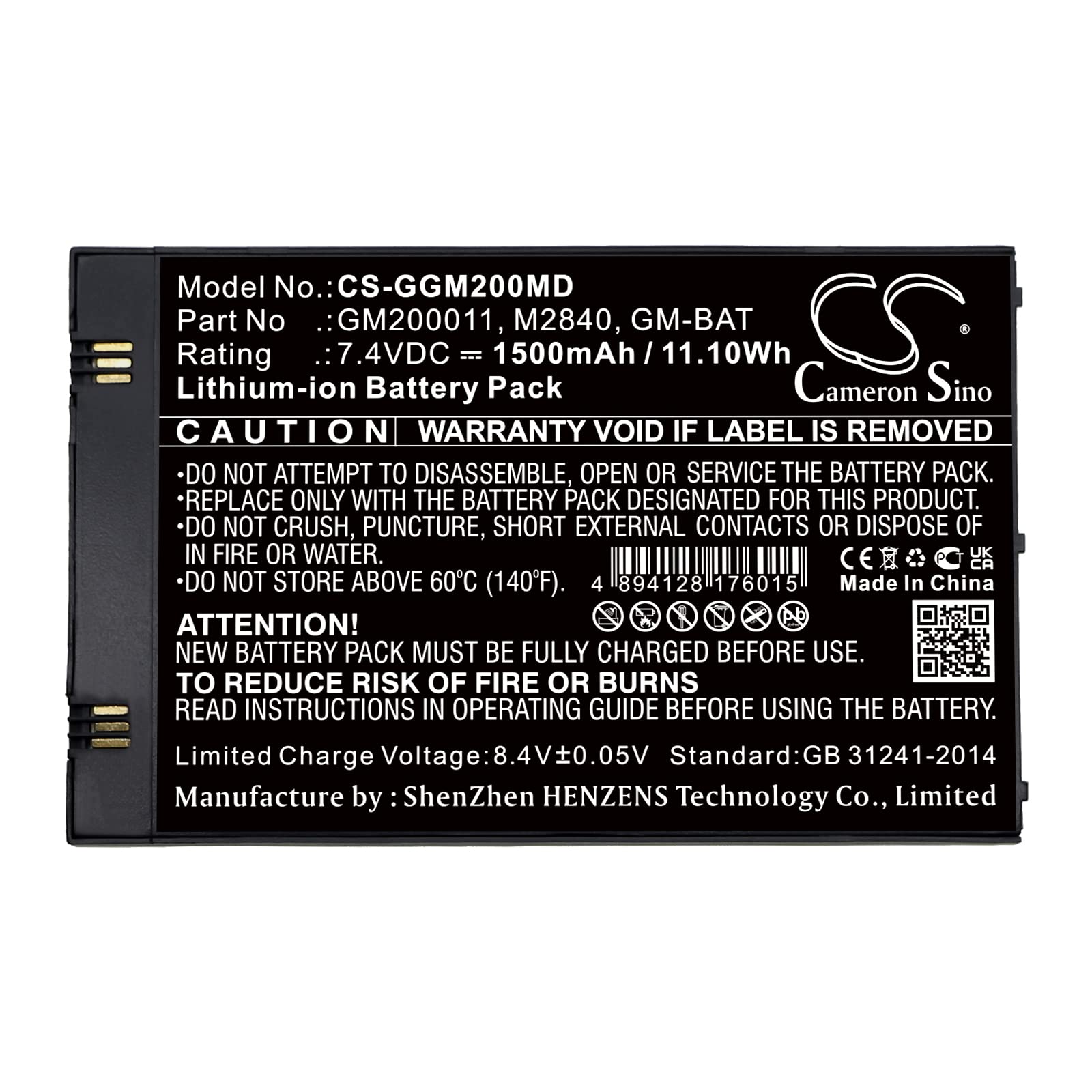 KOVHIHAV Replacement Battery Compatible with Echographe Vscan, Scan Ultrasound, Vscan Pocket Sized Ultrasound,fits Part No GM200011, GM-BAT, M2840, 7.4V 1500mAh / 11.10Wh