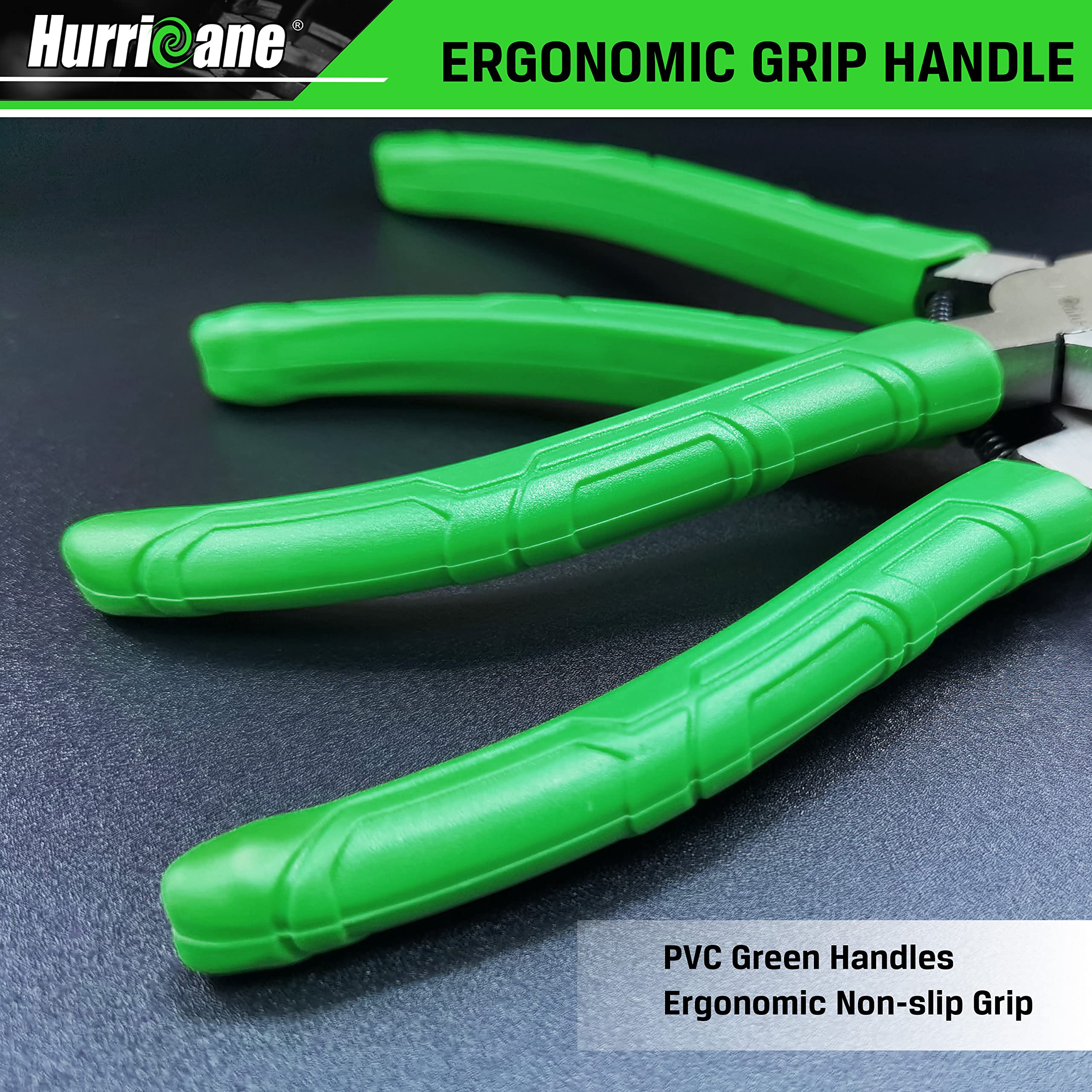 HURRICANE 4 Pieces Snap Ring Pliers Set, 7 Inch Internal & External Circlip Pliers Kit, CR-V Straight & Bent Jaw Pliers, Ideal for Ring Remover Retaining and Remove Hoses, with Portable Storage Pouch