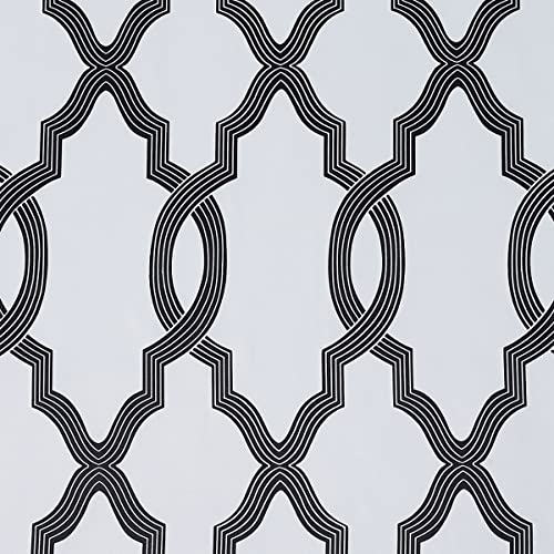 UGOUTRY Black White 84 Inch Long Full Blackout Curtains for Bedroom, Thermal Insulated Grommet Window Treatments, Geometric Patterned Drapes 2 Panels, 52'' W