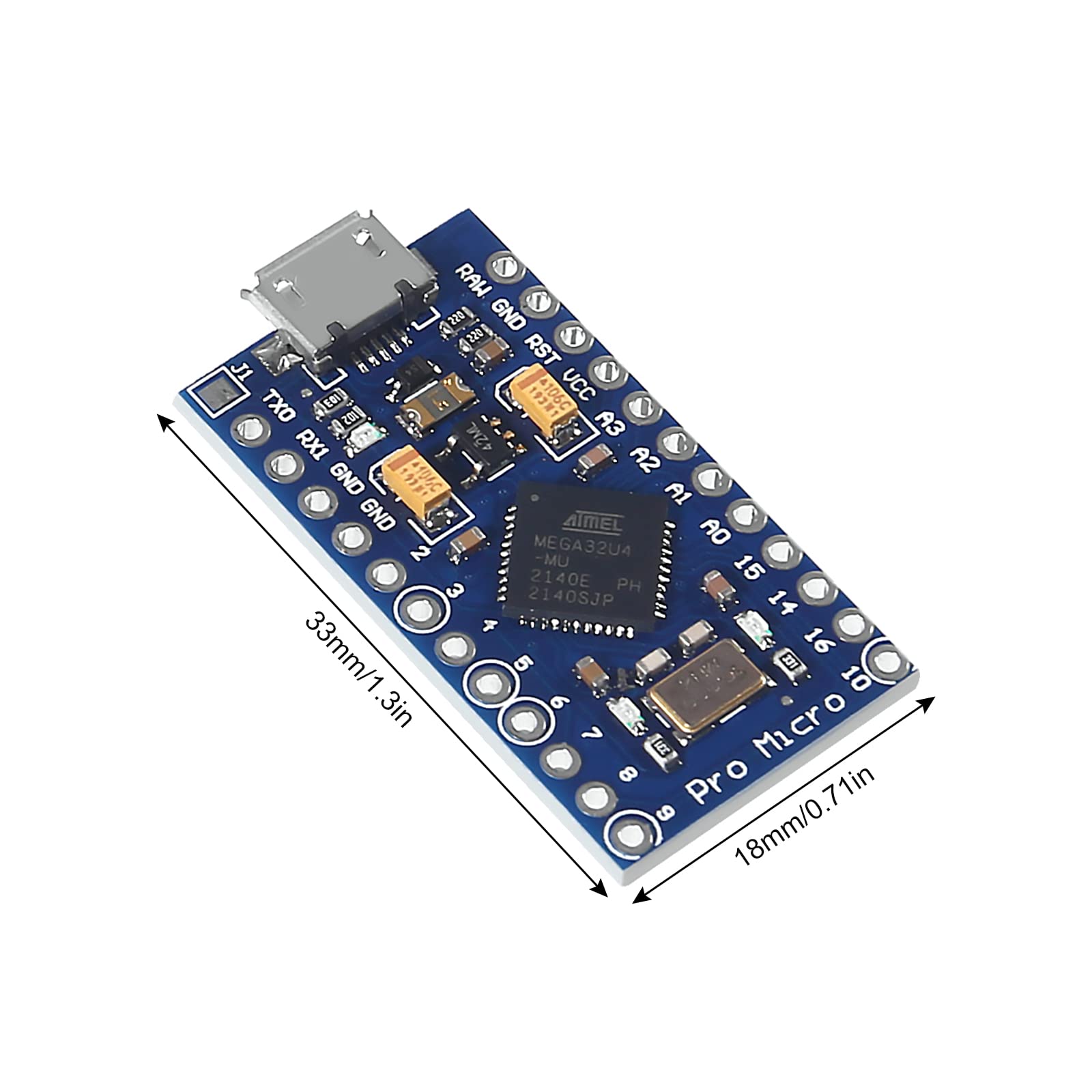 MELIFE 5pcs Pro Micro Atmega32U4 5V 16MHz Module Bootloadered Micro USB Pro Micro Development Board Microcontroller Connection with Pin Header