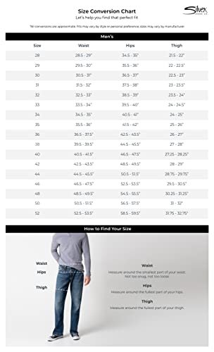 Silver Jeans Co. Men's Gordie Relaxed Fit Straight Leg Jeans, Medium Vintage, 38W x 32L