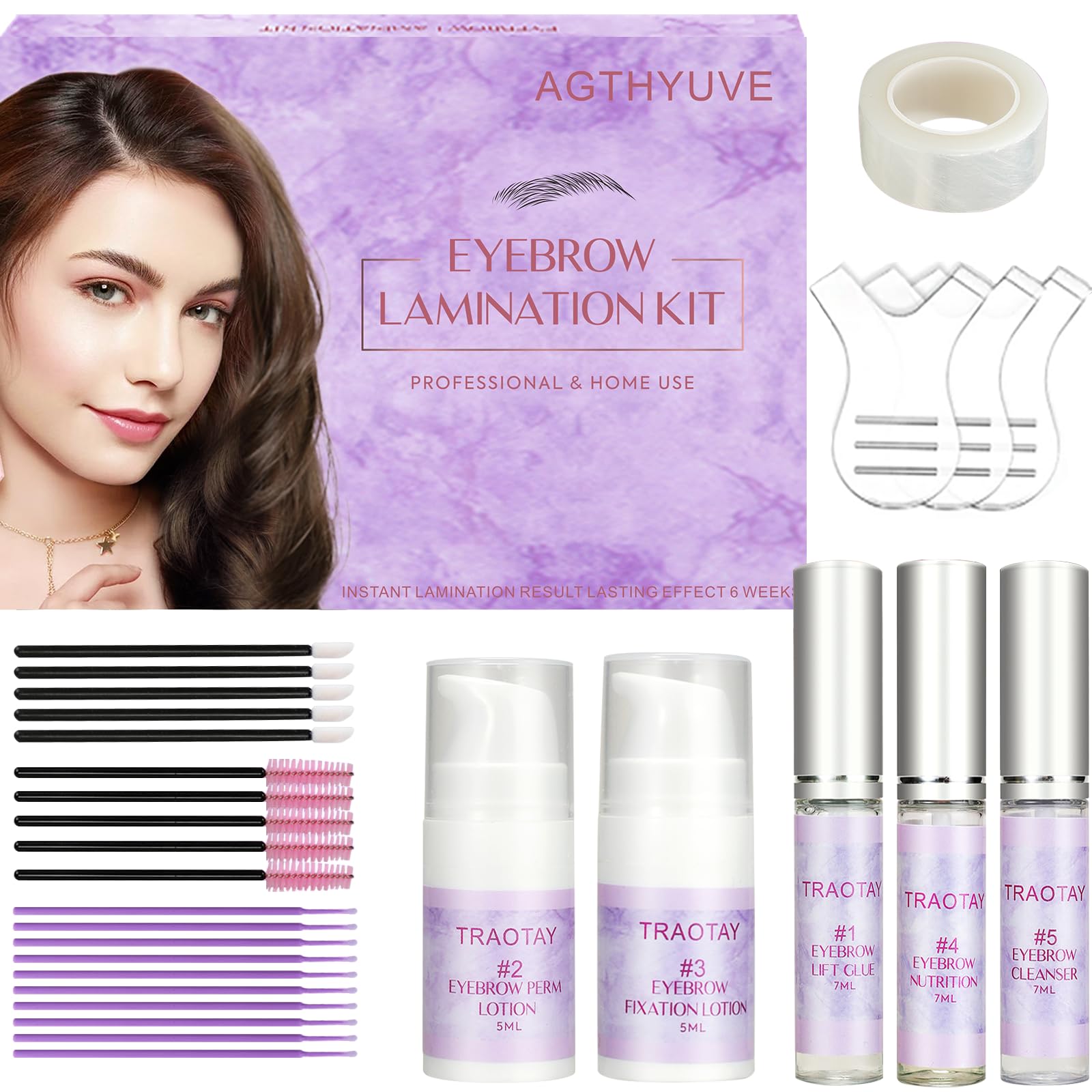 Eyebrow Lamination Kit - Instant Brow Lamination Kit DIY at Home, Professional Eyebrow Lamination,Eyebrow Perm Kit & Eyebrow Lift Kit Easy to Use,Fuller Thicker & Fluffy Brows Lasts Up to 6 weeks