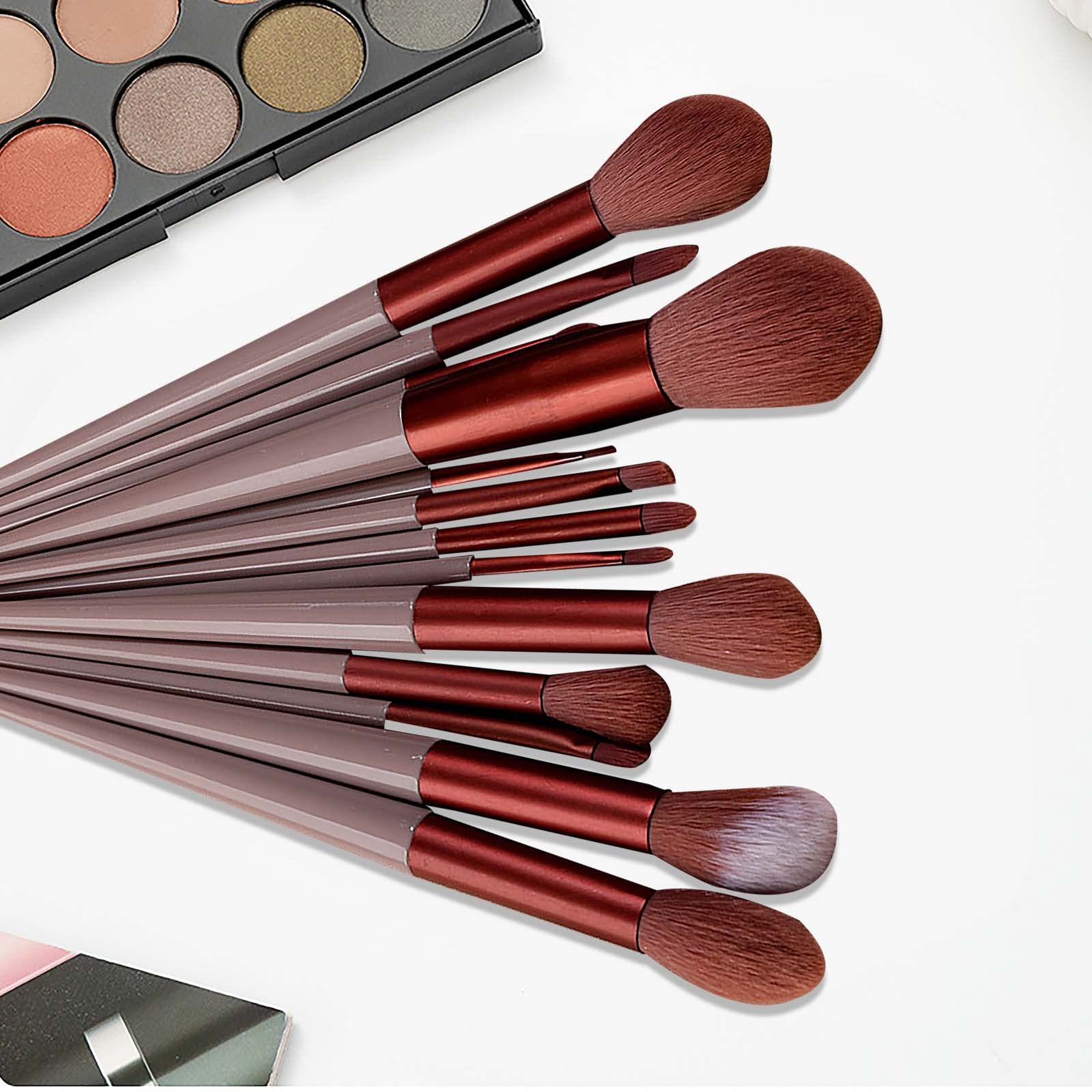Makeup Brushes Set Contour Brush: Makeup Brushes Set Professional, Foundation Brush Eyeshadow Brush Premium Cosmetics Brushes With Organizer Bag (13 Piece Set) (Pink)