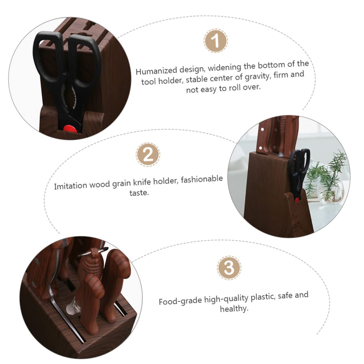 HONMEET 1pc Knife Holder Utensils Utensil Holder Drawer Desktop Drawer Plastic Storage Rack Sharpening Holder Cutlery Block Holder Kitchenware Storage Rack Household Cutter Rack Shelf