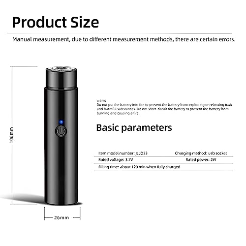Mini Shaver Portable Electric Shaver, Electric Razor for Men, USB Rechargeable Shaver Easy One-Button Use for Home,Car,Travel