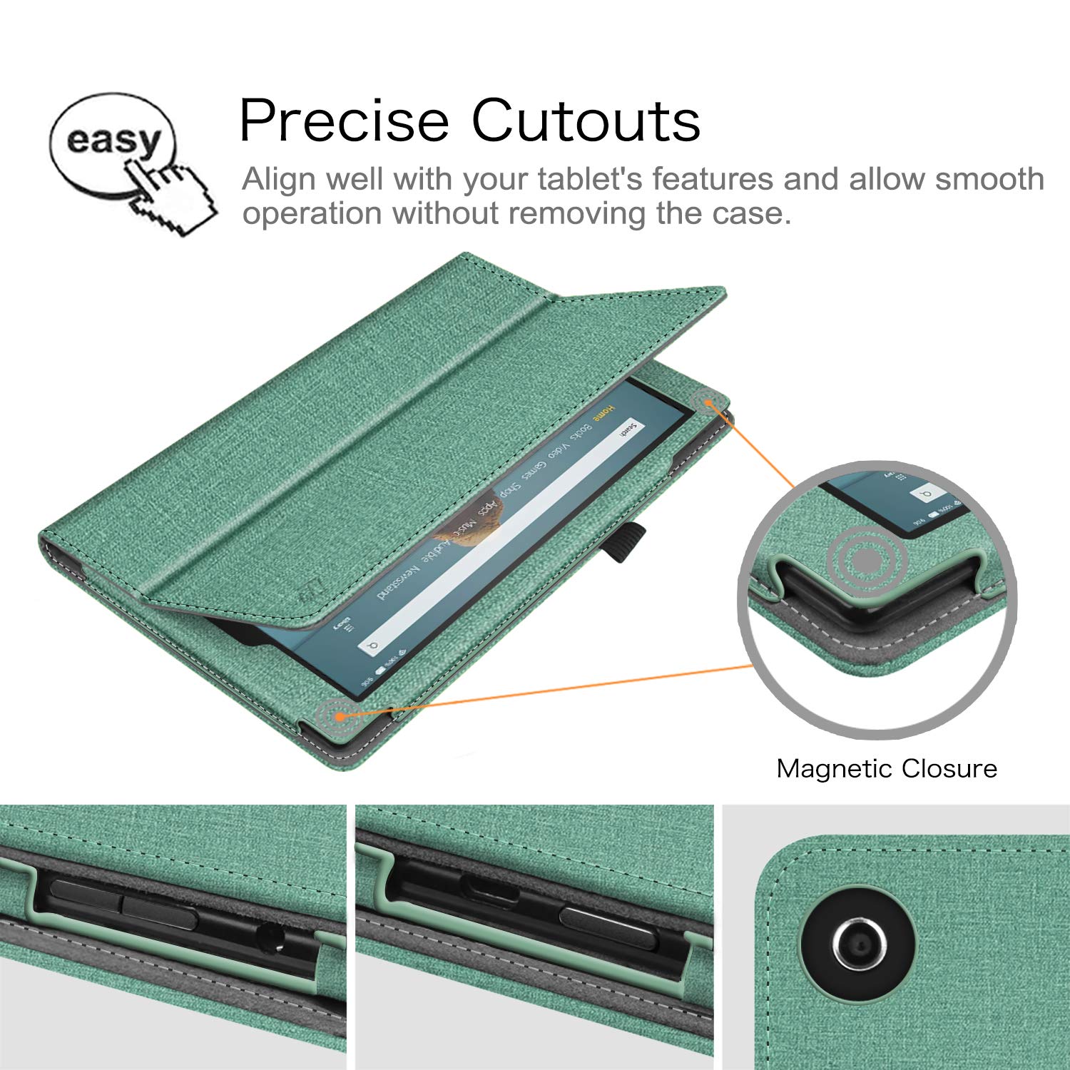 Fintie Folio Case for Amazon Fire HD 10 Tablet (Compatible with 7th and 9th Generations, 2017 and 2019 Releases) - Premium PU Leather Slim Fit Stand Cover with Auto Wake/Sleep, Sage