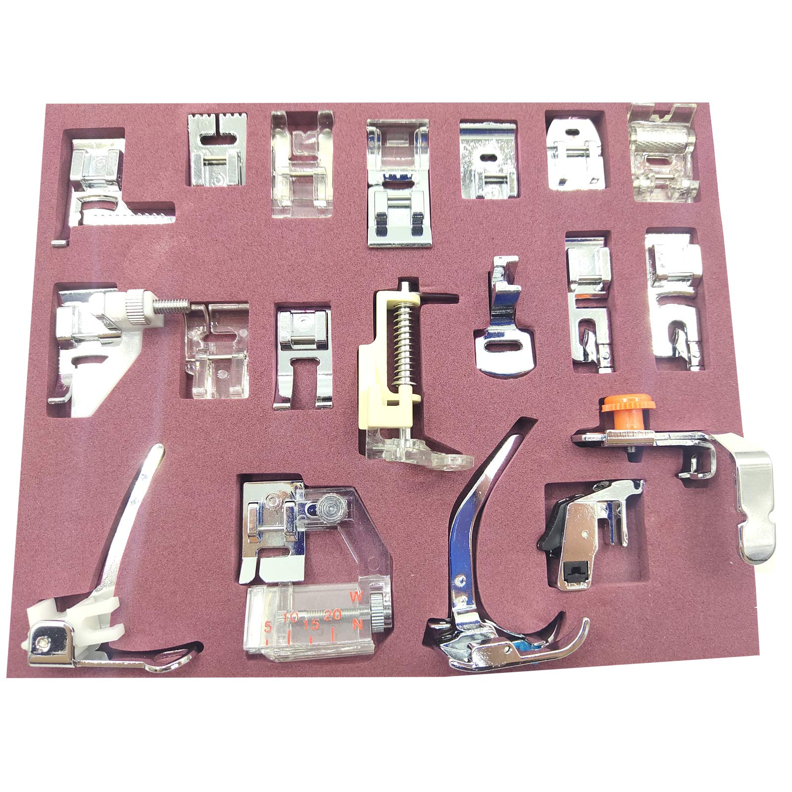 Evniset Professional 32pcs Adapter Sewing Machine Foot Kit Compatible Brother, Babylock, Singer, Elna, etc Multi-Function Sewing Machine (Presser Feet Set)