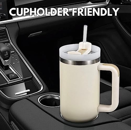 PureElement 40 oz Adventure Quencher Tumbler H2.0 with Handle and Straw | New Easy Grip | Double Wall Stainless Steel Insulated Design | Resistant and Durable | Dupe Mug Cup (Chambray)
