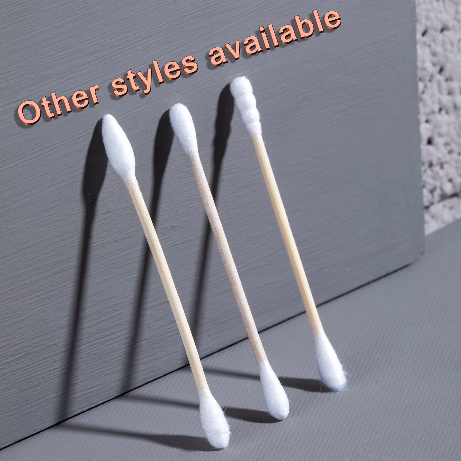 YADADA 500 Count Organic Cotton Swabs - Biodegradable Bamboo Sticks, Natural Cotton Buds with Pointed and Rounded Tips for Ear Cleaning