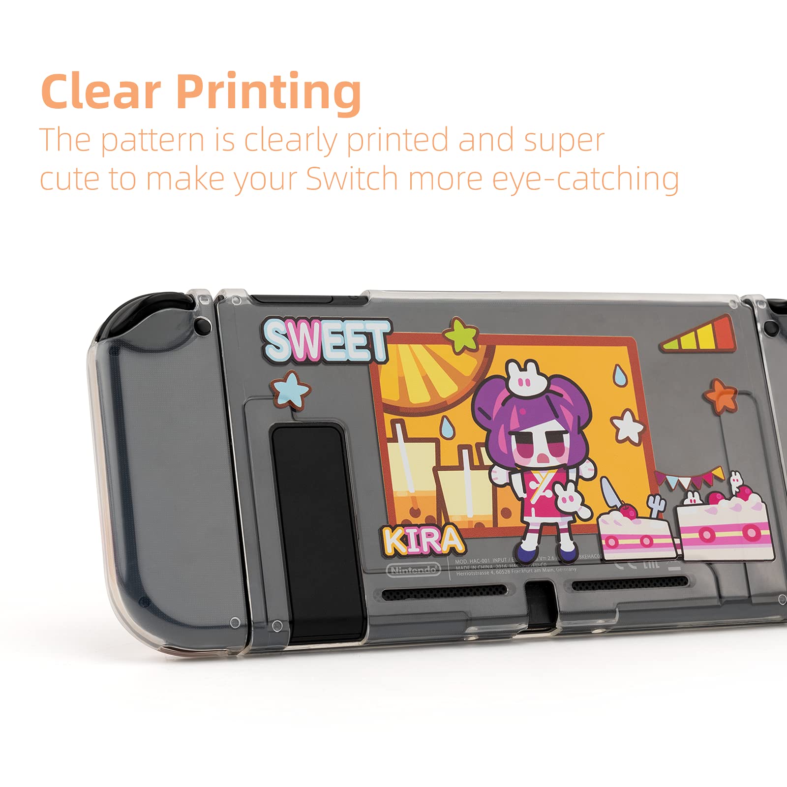GeekShare Protective Case Slim Cover Case Compatible with Nintendo Switch and Joy-Con - Shock-Absorption and Anti-Scratch -Sweet Tea A