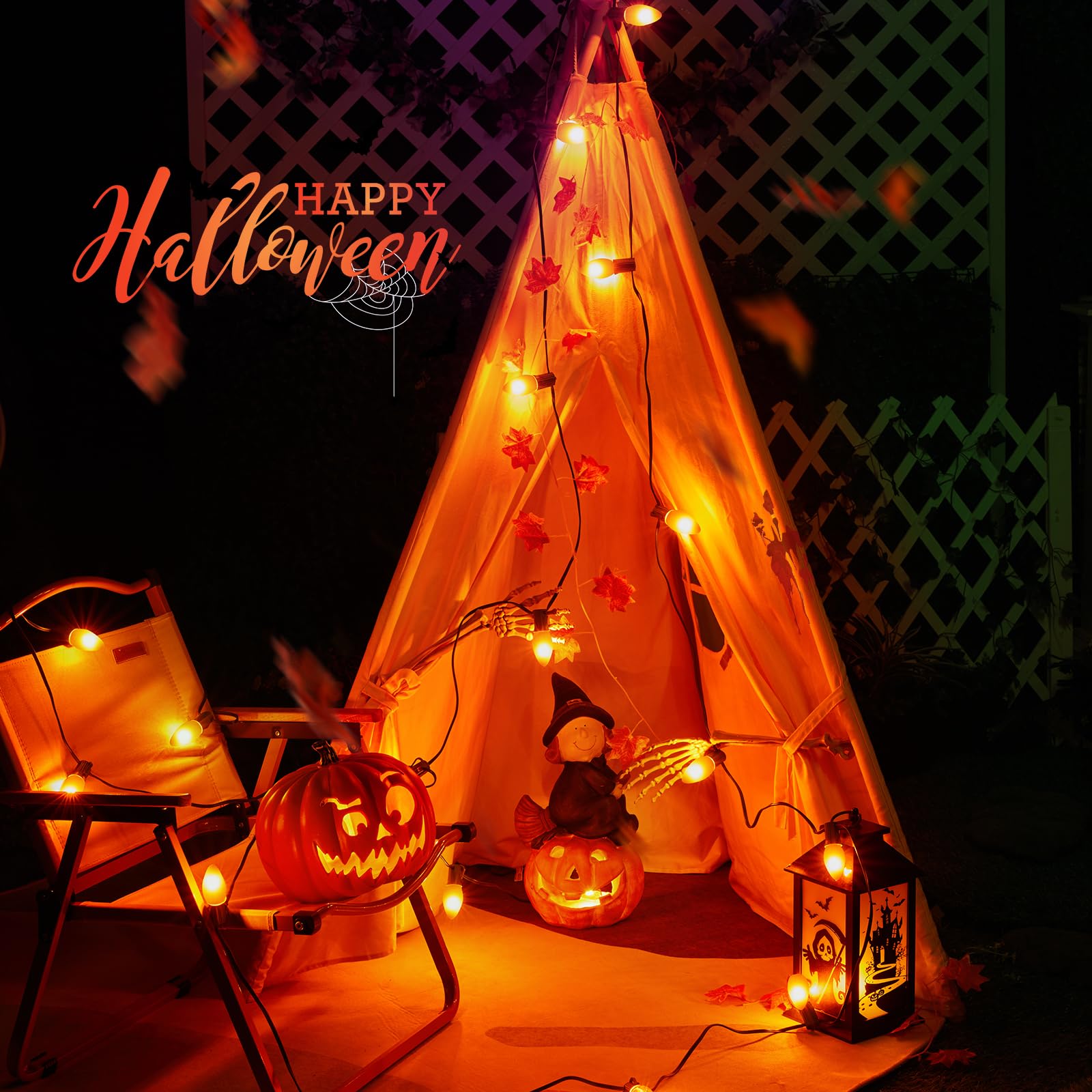 Minetom 25 Pack C7 Led Christmas Lights Bulb Replacement Light Bulbs Orange Commercial Light Bulbs,C7/E12 Candelabra Base Fits C7 Christmas Halloween Indoor Outdoor String Lights
