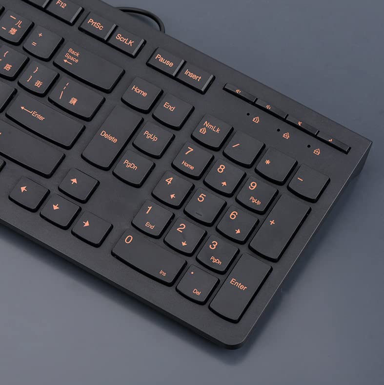 HYNAK Wired USB Keyboard, Gaming Keyboard Home Office, Work or Personal Computer Shortcuts for Notebook Computer, Chinese Beginners Computer, PC, Laptop, Black