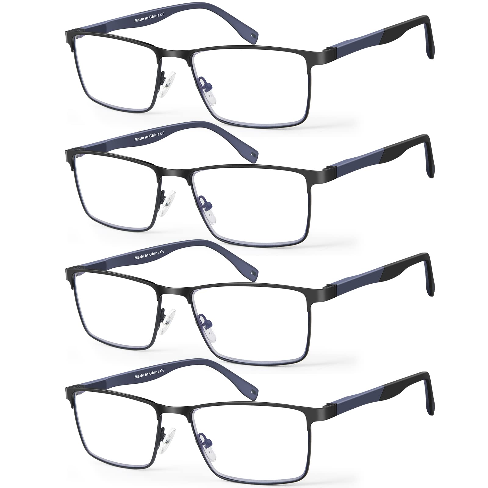 FelixAim Reading Glasses for Men, Blue Light Blocking Metal Readers Men, Lightweight Full Frame Eyeglasses with Spring Hinge
