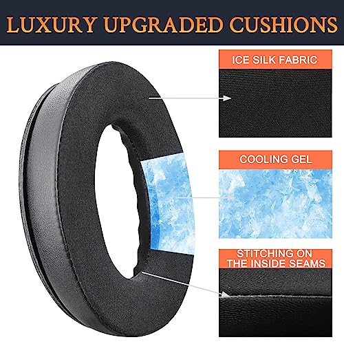 SoloWIT Cooling-Gel Ear Pads Cushions Replacement, Earpads for Bose QuietComfort 35 (QC35) and Quiet Comfort 35 II (QC35 II) Over-Ear Headphones, Noise Isolation Foam - Black