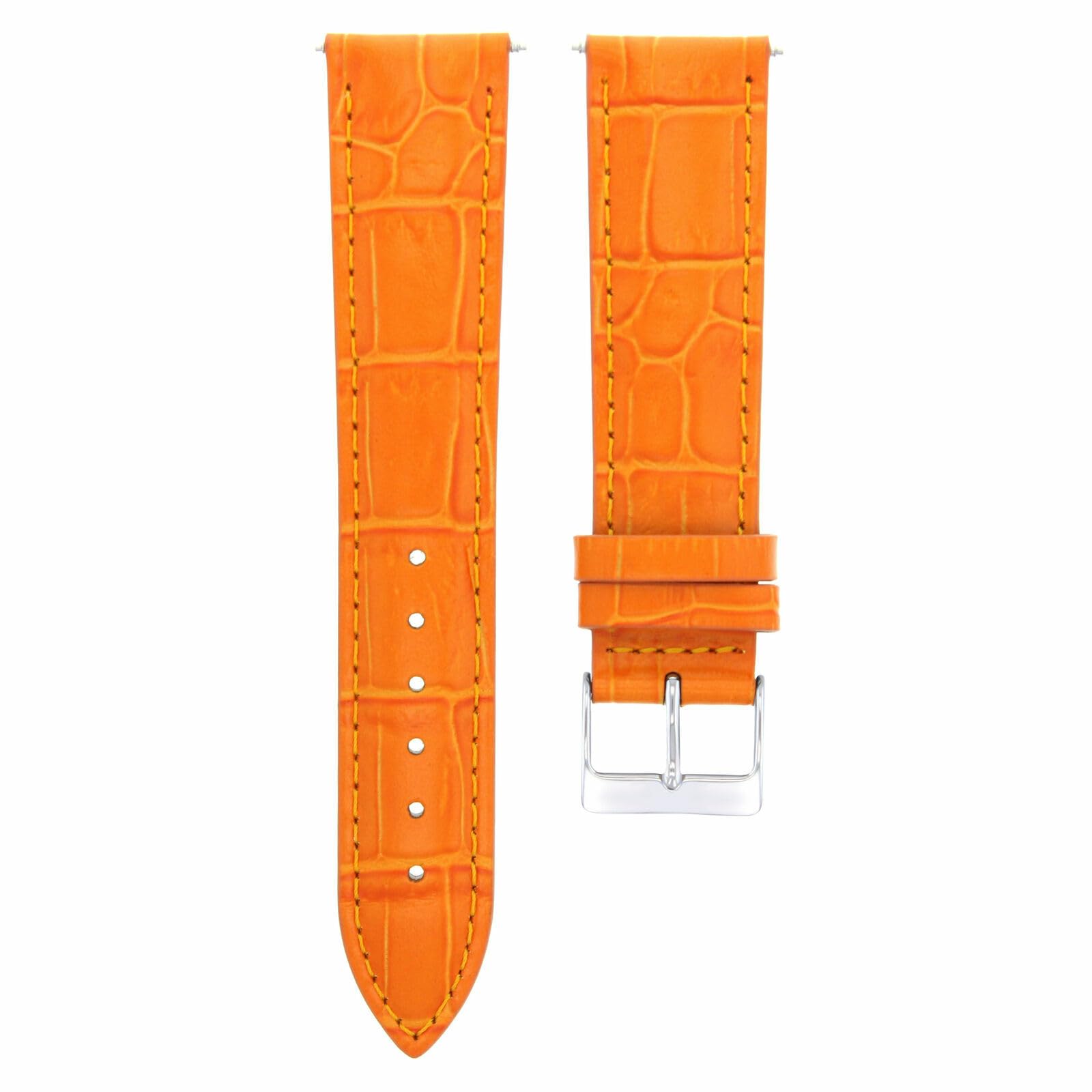 Ewatchparts 18MM LEATHER WATCH BAND STRAP COMPATIBLE WITH IWC PILOT PORTUGESE TOP GUN WATCH ORANGE