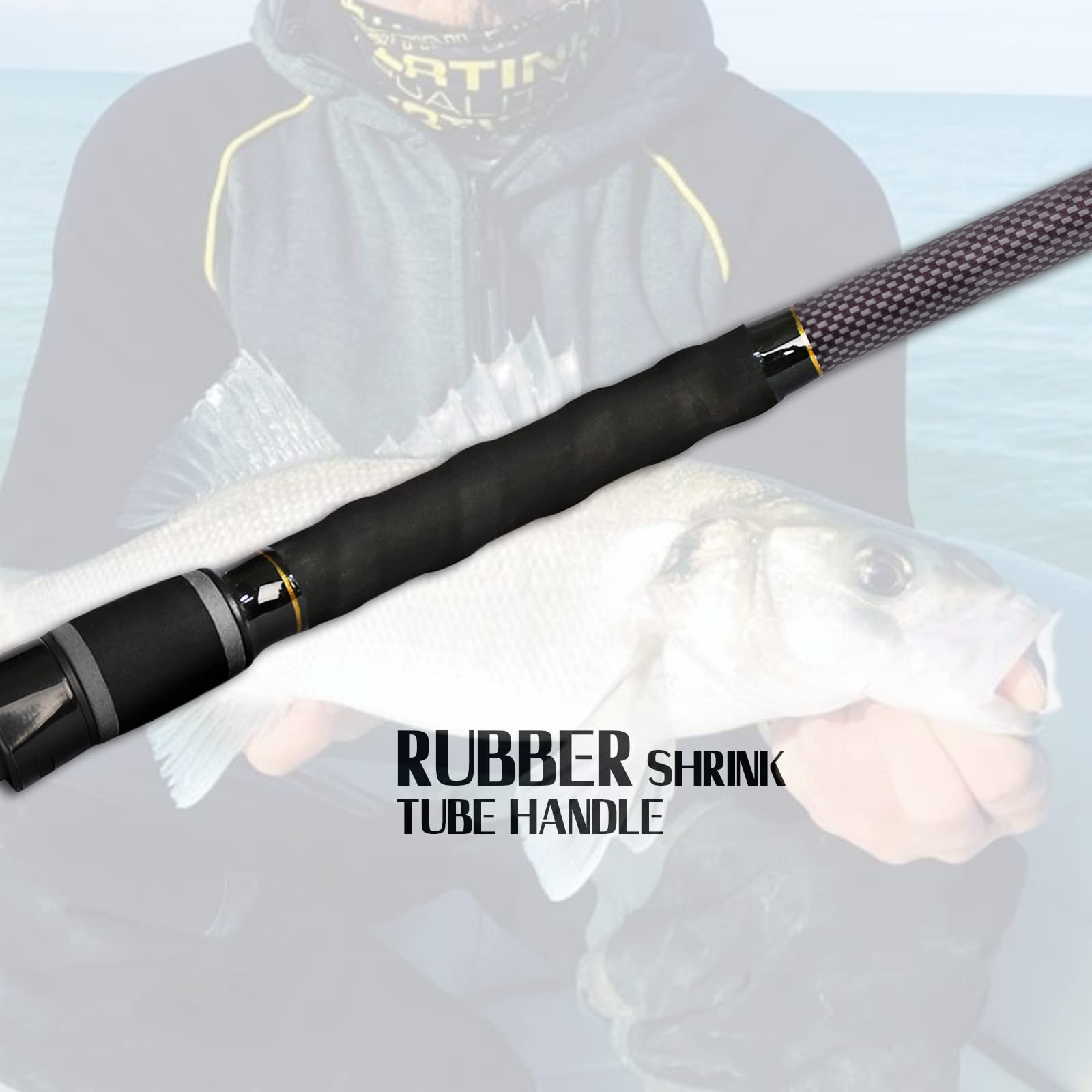 Fiblink Surf Fishing Rod 2 Piece Portable Travel Spinning Rod Saltwater Surf Rod 9'