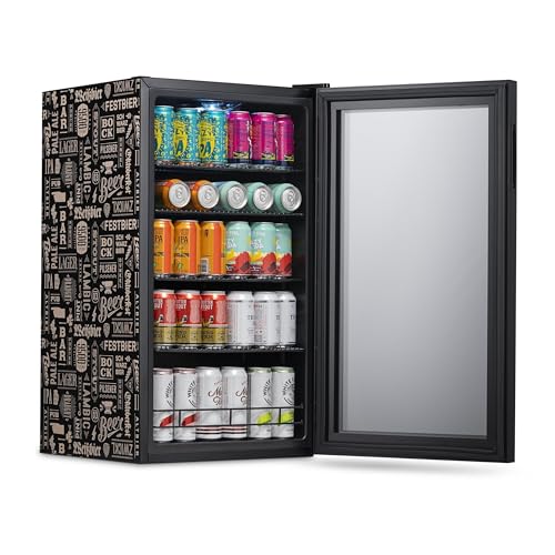 NewAir Beverage Refrigerator Cooler with 126 Can Capacity - Freestanding Mini Bar Beer Fridge for Bedroom, Dorm, Office - Small Refrigerator Cools to 37F Perfect For Beer, Soda, And Drinks