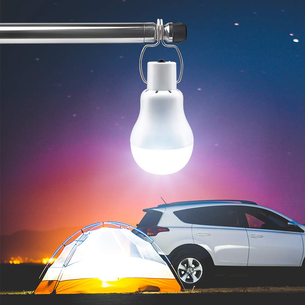 GreeSuit Solar Powered Shed Led Light Bulb Portable USB Charge Lantern Lamp Spotlight Indoor Office Kitchen Reading with Solar Panel for Outdoor Hiking Camping Tent Fishing Lighting