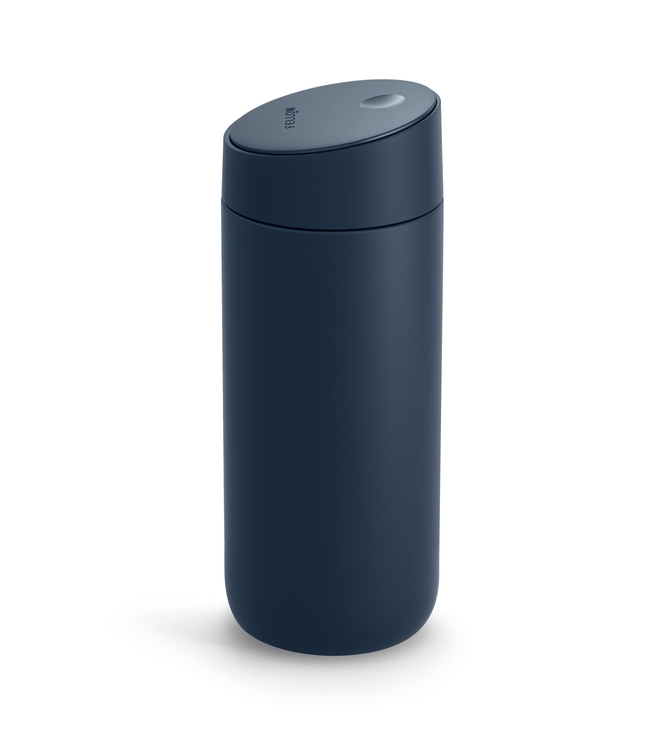 Fellow 16 oz Carter Slide Travel Coffee Mug with Slide-Lock lid - Leak Proof To-Go Coffee Tumbler with Ceramic Interior and Vacuum-Insulated Stainless Steel - Coffee Cups - Stone Blue
