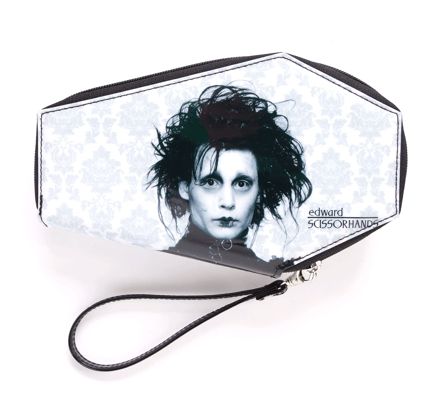Edward Scissorhands Fleur De Lis Zip Around Coffin Wallet Wristlet Clutch