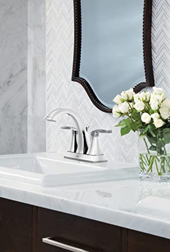 Moen Voss Chrome Two-Handle High Arc Bathroom Faucet, 6901, 0.5