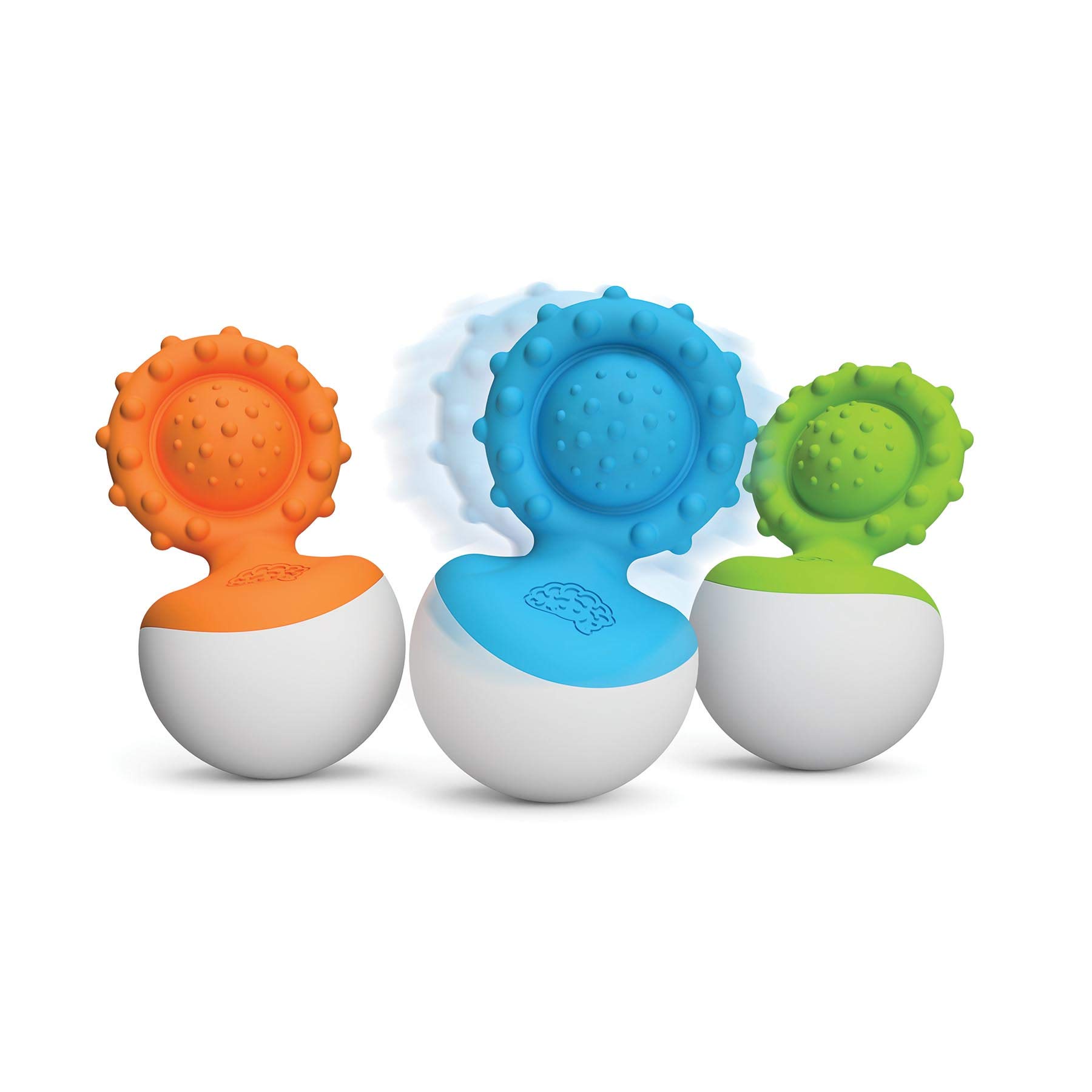 Fat Brain Toys Dimpl Wobbl Green Teether (1)