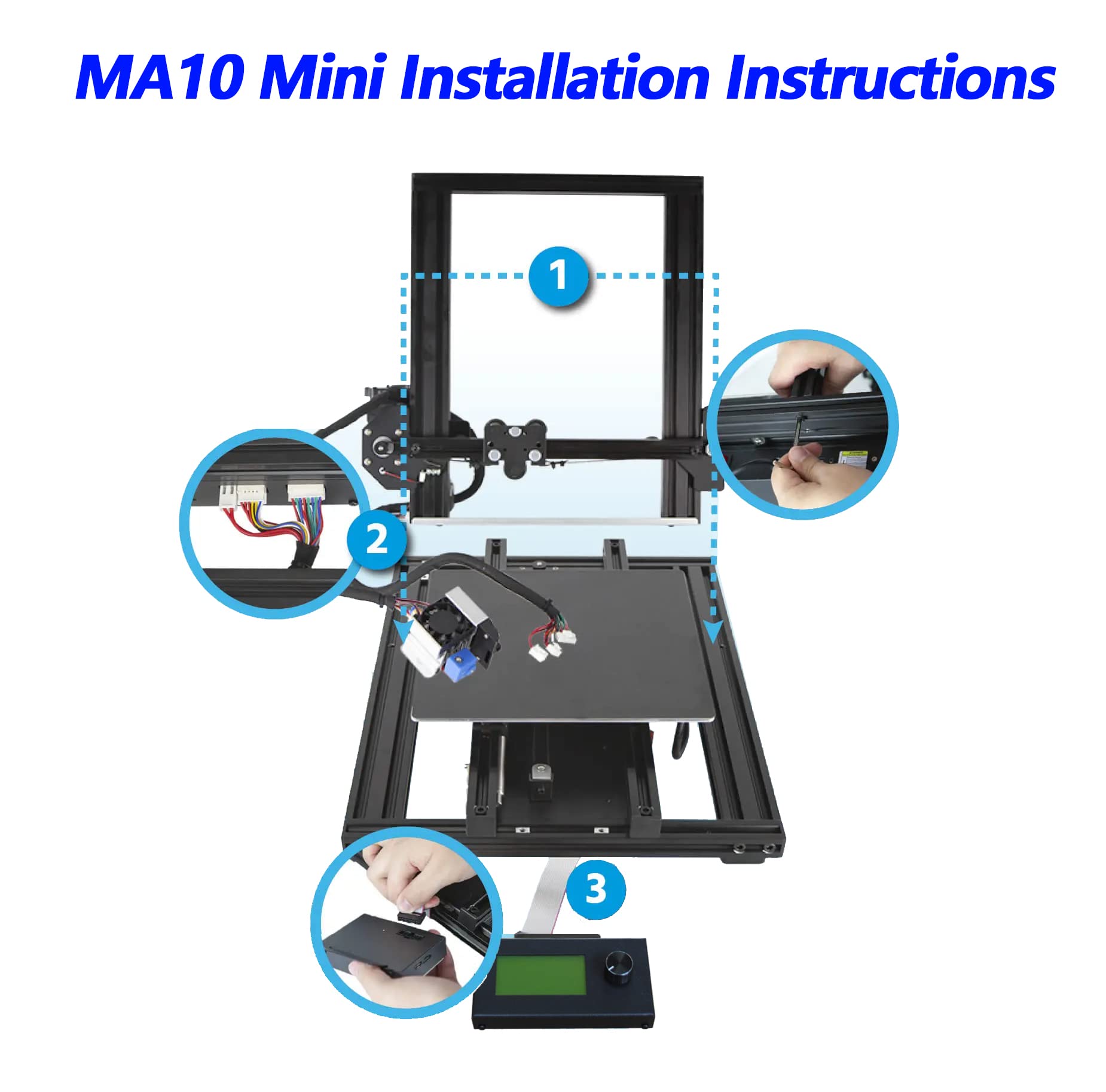 MALYAN MA10-Mini 3D Printer for Beginners and Kids, Removable Magnetic Build Sheet, Power Supply Protection, Quick and Simple Setup, Printing Size 200x200x200mm