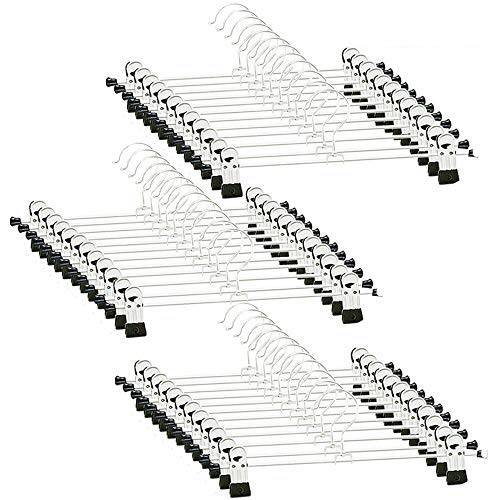 Skirt Hangers with Clips - Pants Hangers 36 Pack Metal Hangers for Pants Jeans Skirt Clip Hangers for Pants Heavy Duty