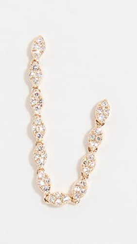 EF Collection Women's 14k Single Diamond Marquise Double Stud Earring, Yellow Gold, One Size