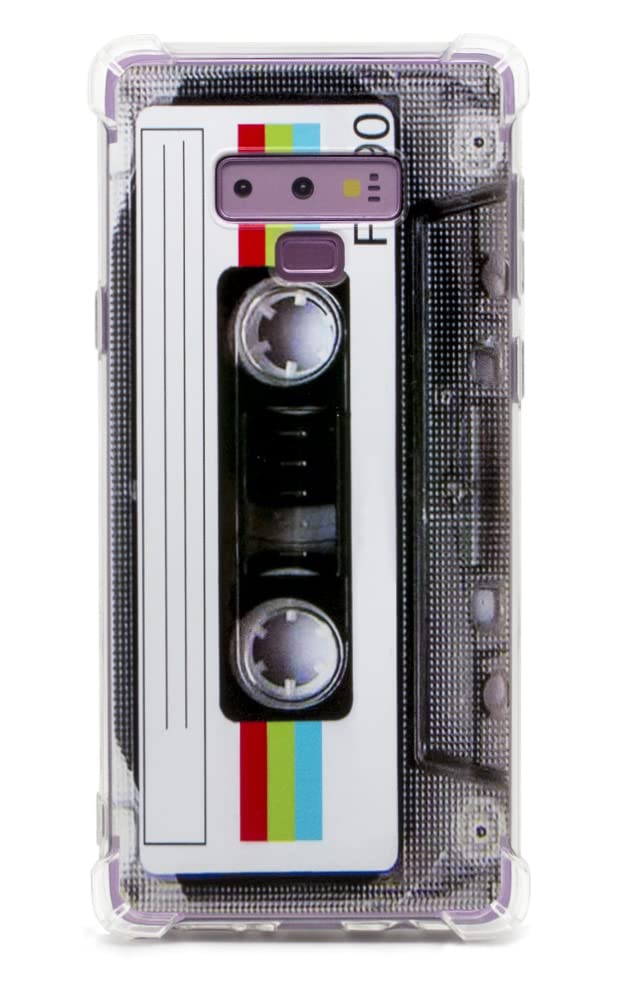 FAteamll Case for Galaxy Note 9,with Reinforced Corners TPU Soft Bumper Retro Cassette Tape Case Compatible with Samsung Galaxy Note 9