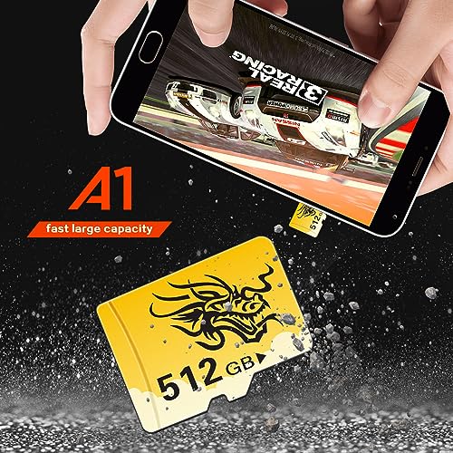 GOLTTY Memory Card 512GB (Pack of 2), Ultra UHS-I Memory Card, C10, U3, Full HD, A1, High Speed TF Card, Expanded Storage for Android Smartphones, Tablets, GOTF001