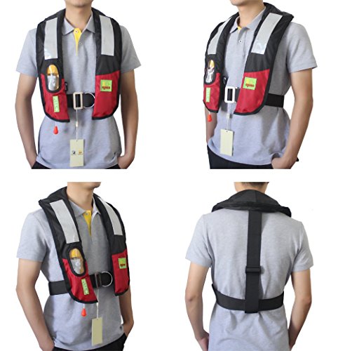 Eyson Inflatable Life Jacket Life Vest PFD Highly Visible Automatic (Red)