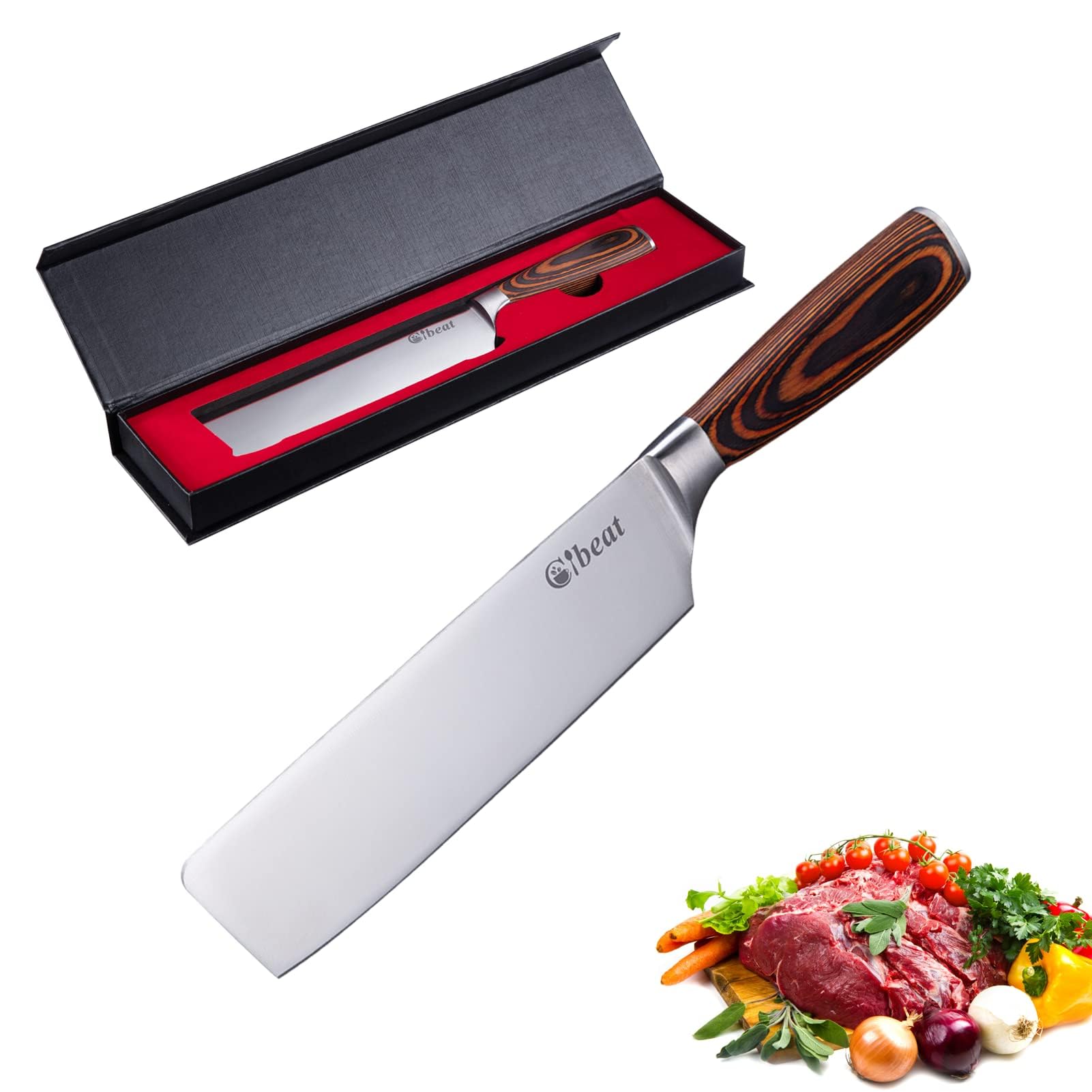 Fashionwu Knife Set, 17 Pcs Kitchen Knife Set with Block, Razor-Sharp, With knife sharpener, High Carbon German Stainless Steel Knife