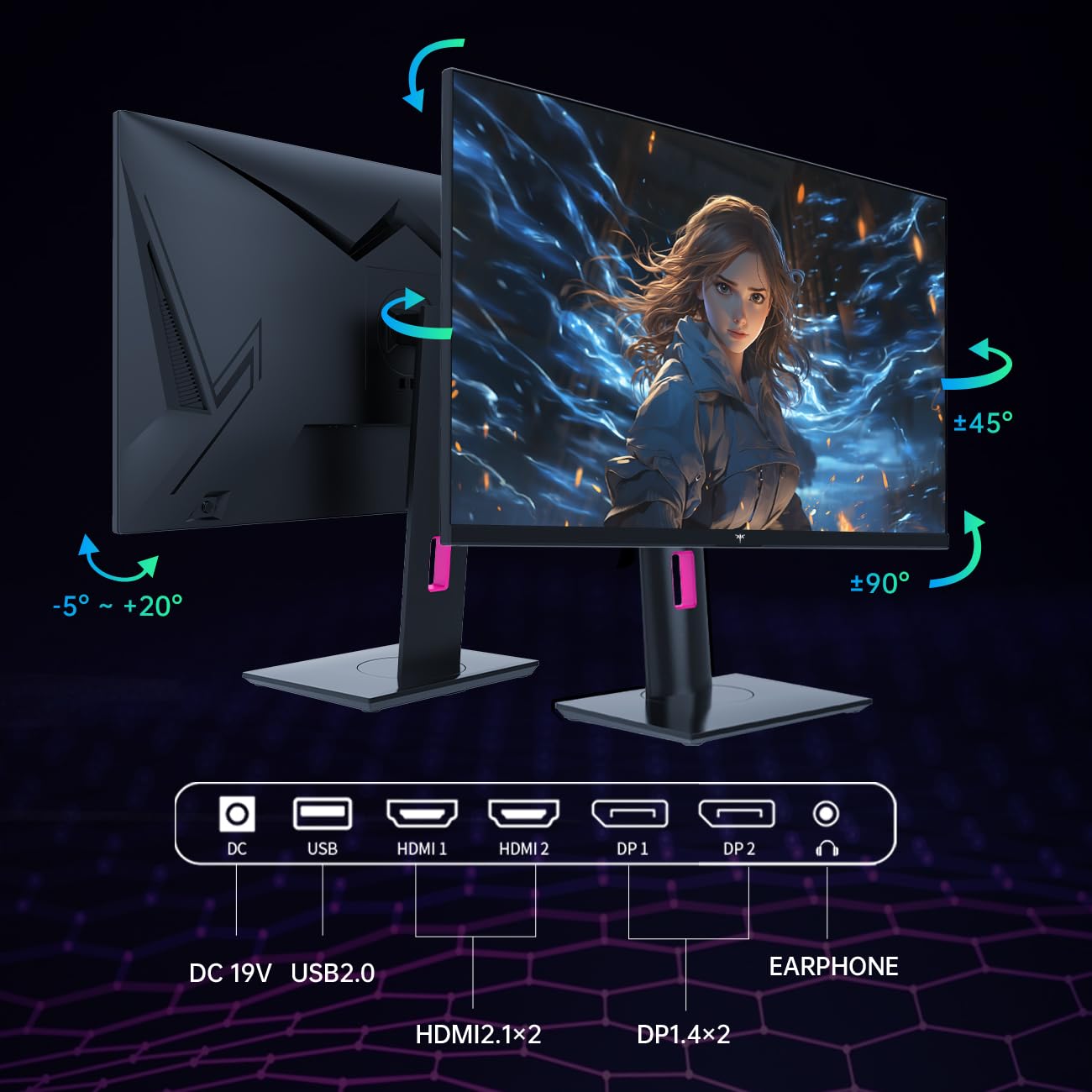 KTC Computer Monitor, Flat Gaming Monitor (H27T22)